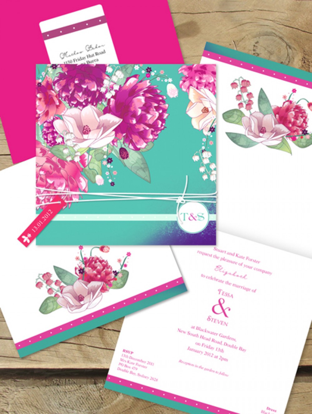 Botanical Burst Wedding Invitation Online Australia | Lilykiss ...